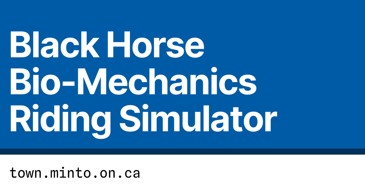 Black Horse Bio-Mechanics Riding Simulator | Town of Minto