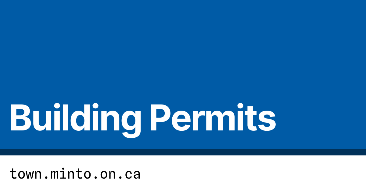 Building Permits | Town of Minto