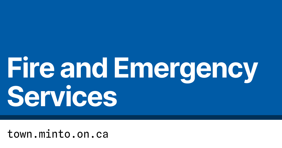 Fire and Emergency Services | Town of Minto