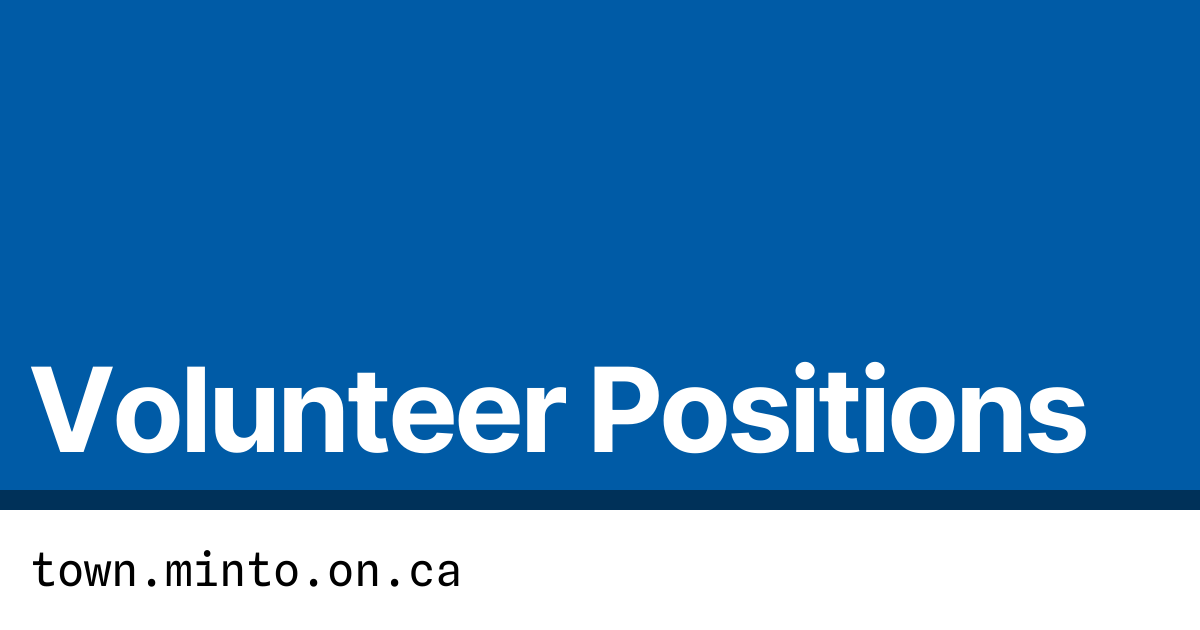 Volunteer Positions | Town of Minto