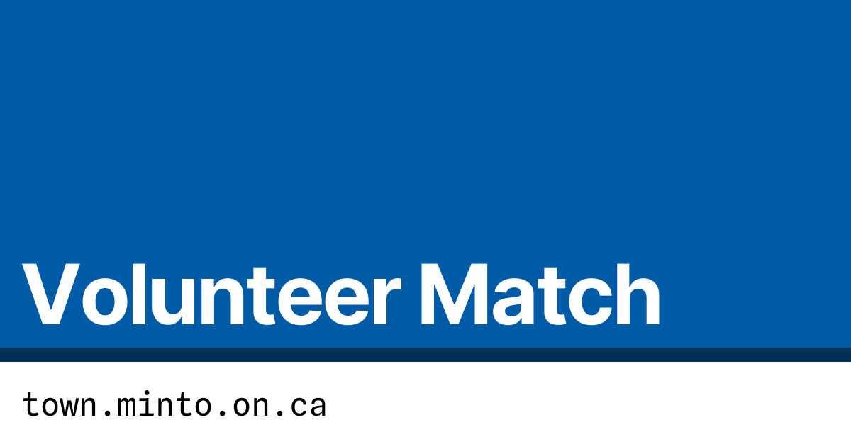 Volunteer Match | Town of Minto