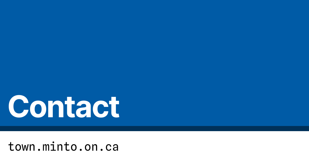 Contact | Town of Minto